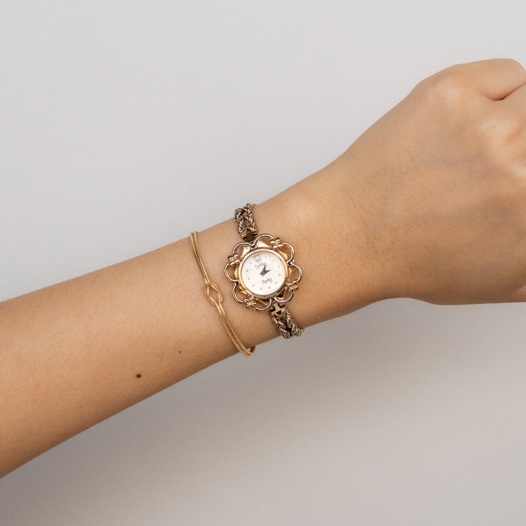 Vintage Cynthia Rowley Clover Light Gold Women's Watch | Caitlyn Minimalist