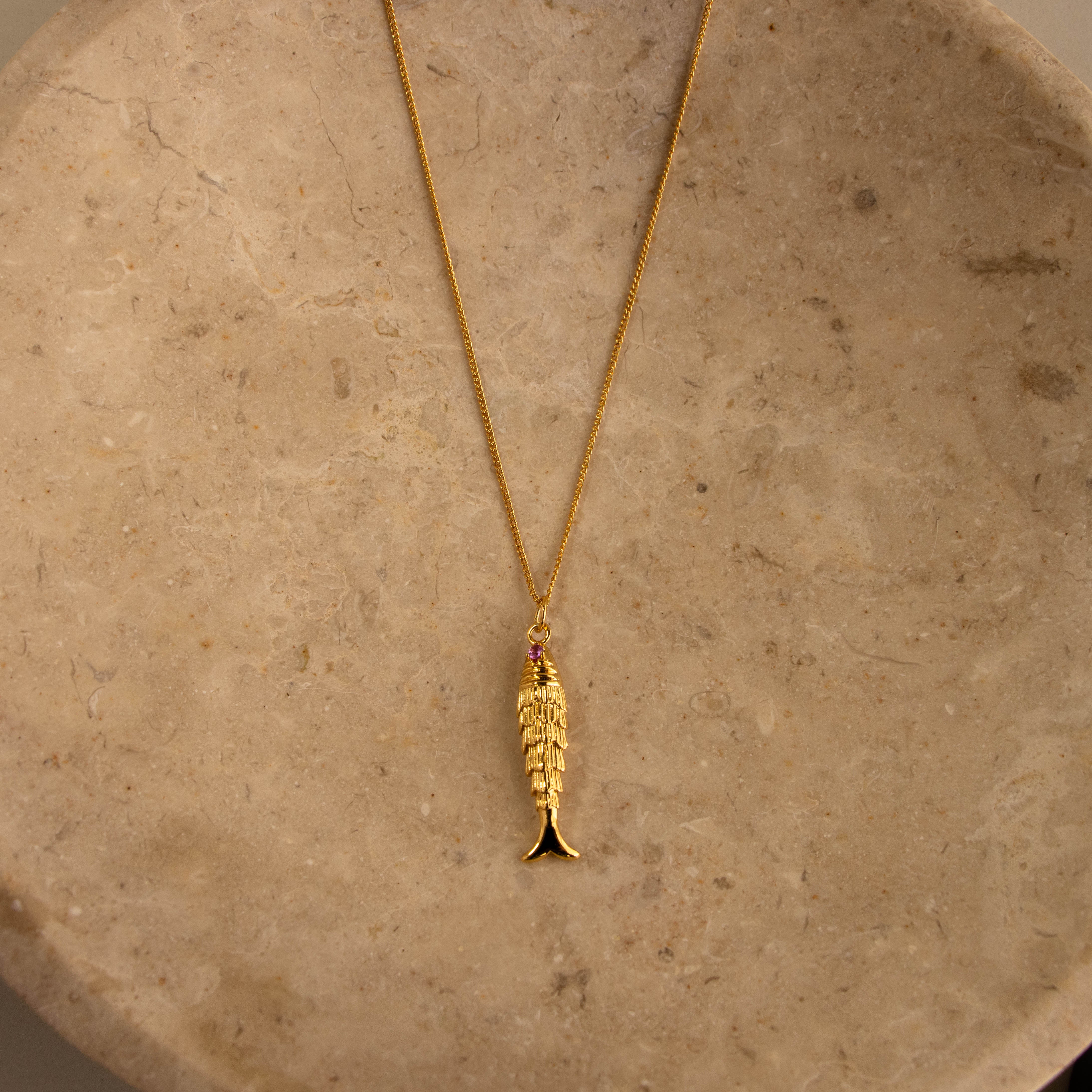 Vintage Fish Pendant Necklace | Caitlyn Minimalist