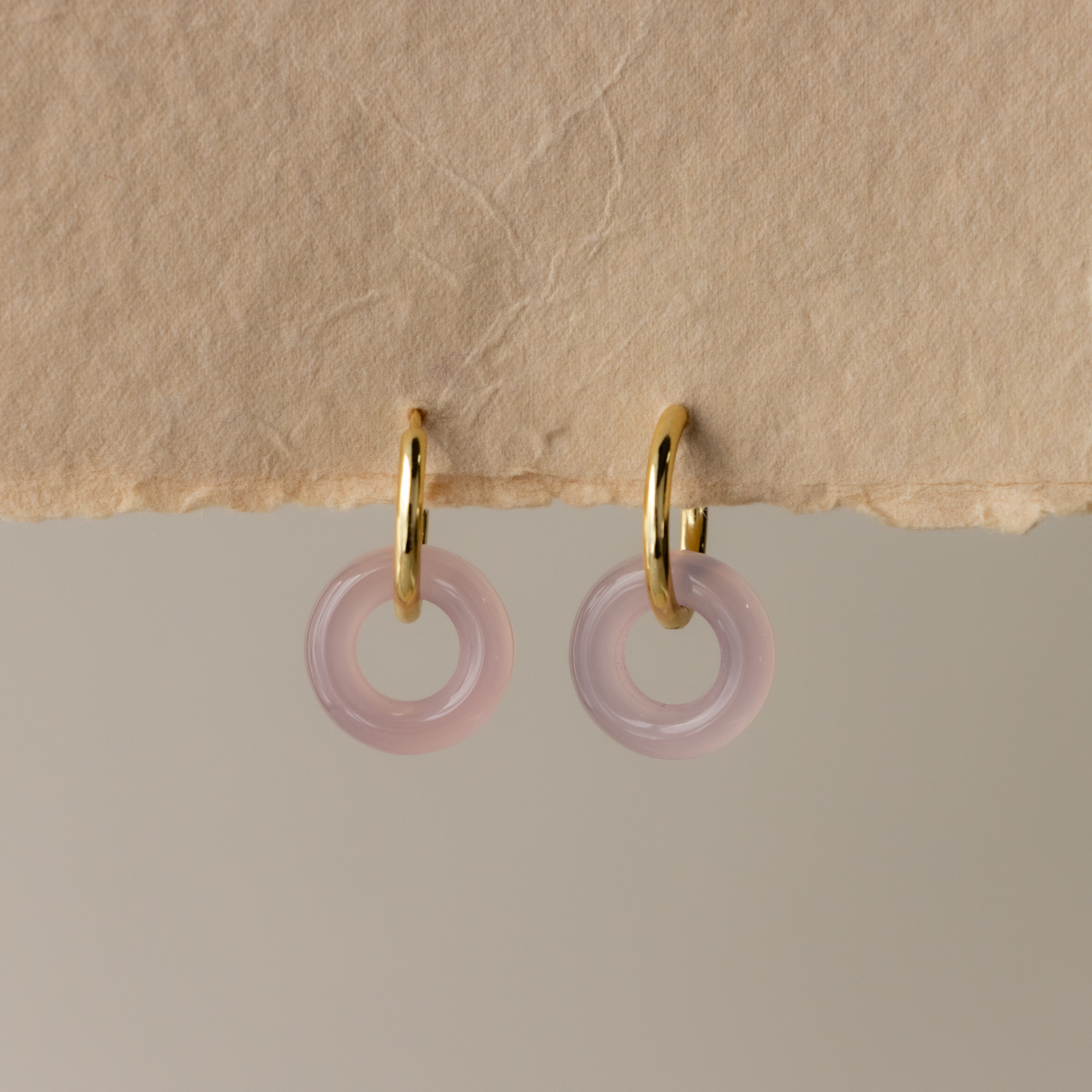 Purple Jade Drop Hoops | Caitlyn Minimalist