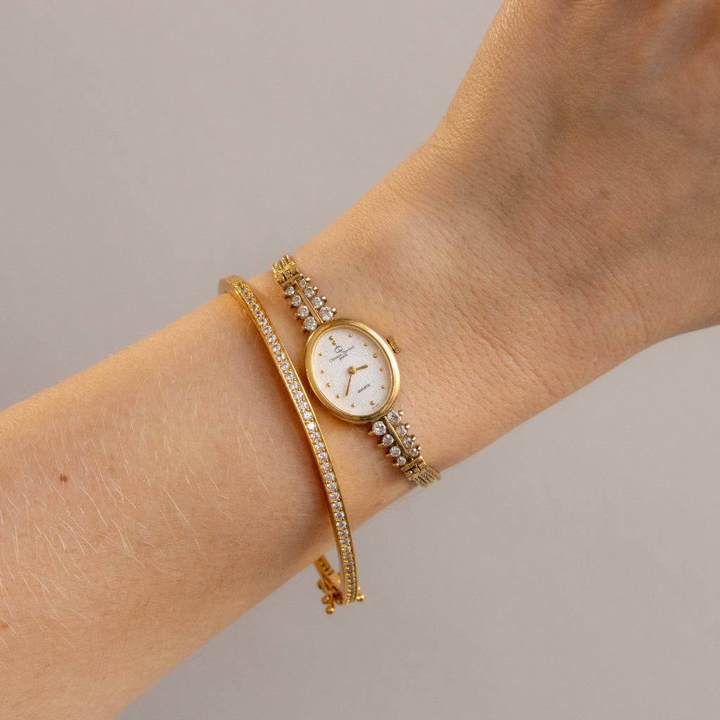 Rare Vintage Christian Bernard Diamond Oval Gold Women's Watch ...