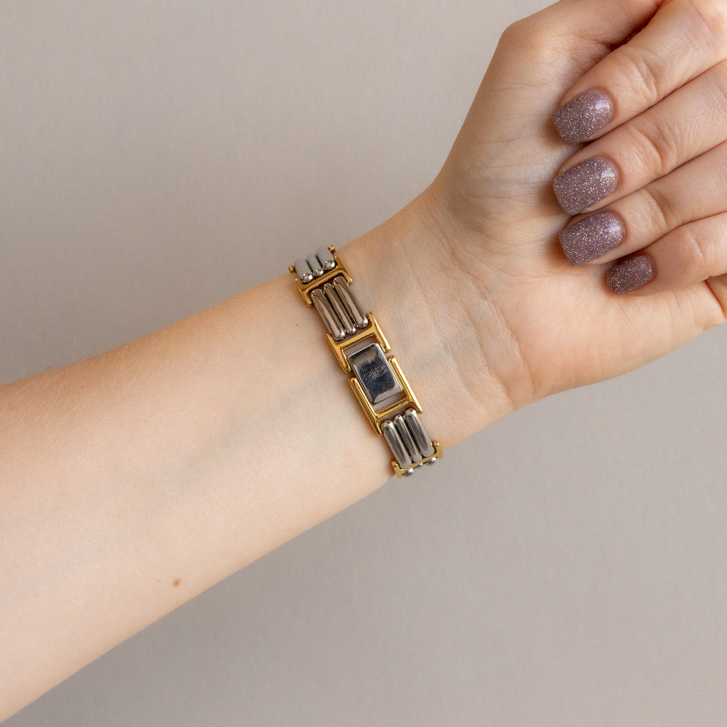 Vintage Balenciaga Swiss Pave Two Tone Women's Watch | Caitlyn Minimalist