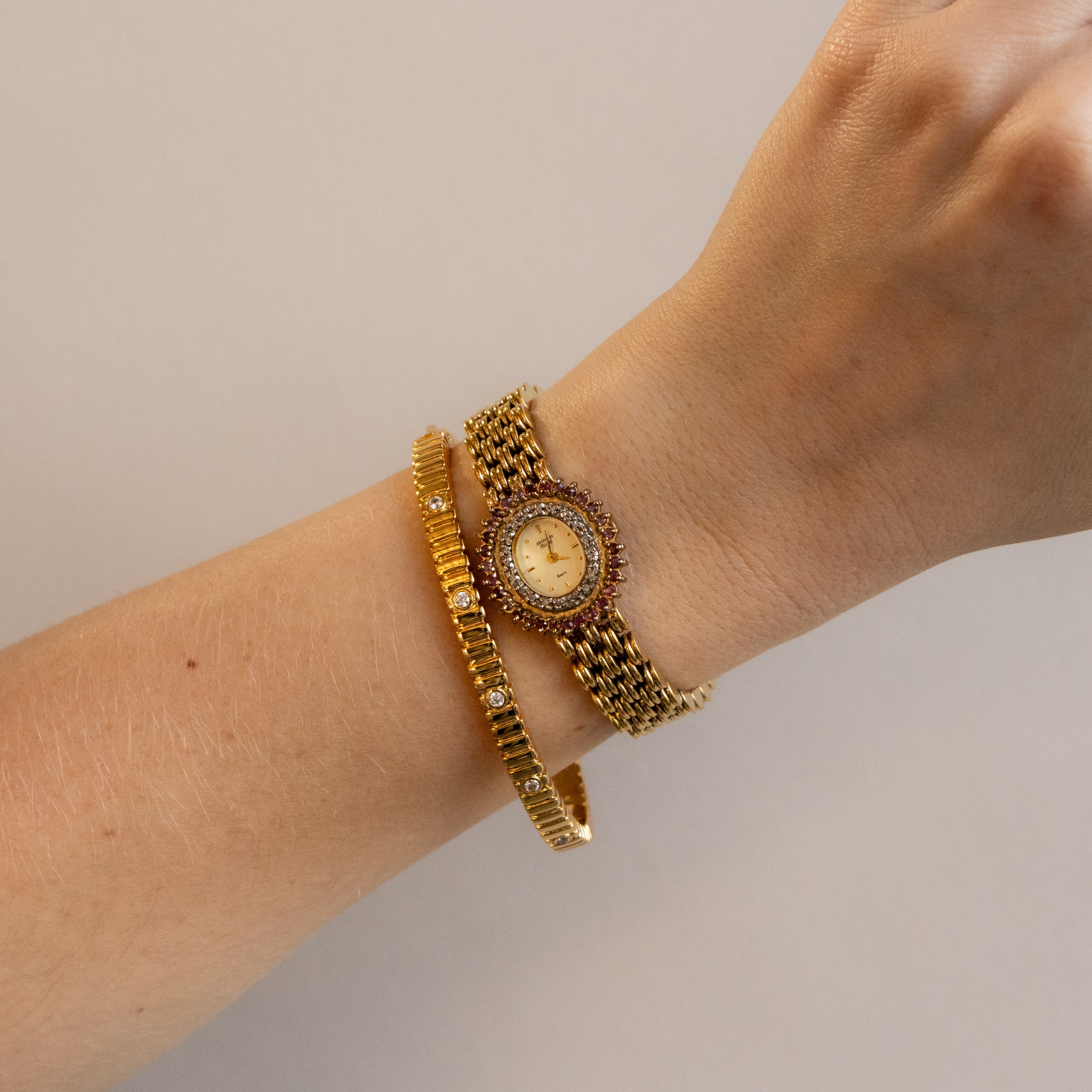 Rare Vintage Heléne de Michel Ruby Gold Women's Watch | Caitlyn Minimalist