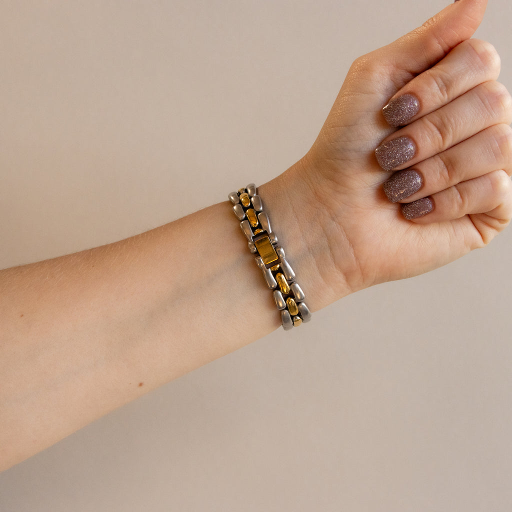 Vintage Seiko Bold Hieroglyph Two Tone Unisex Watch | Caitlyn Minimalist