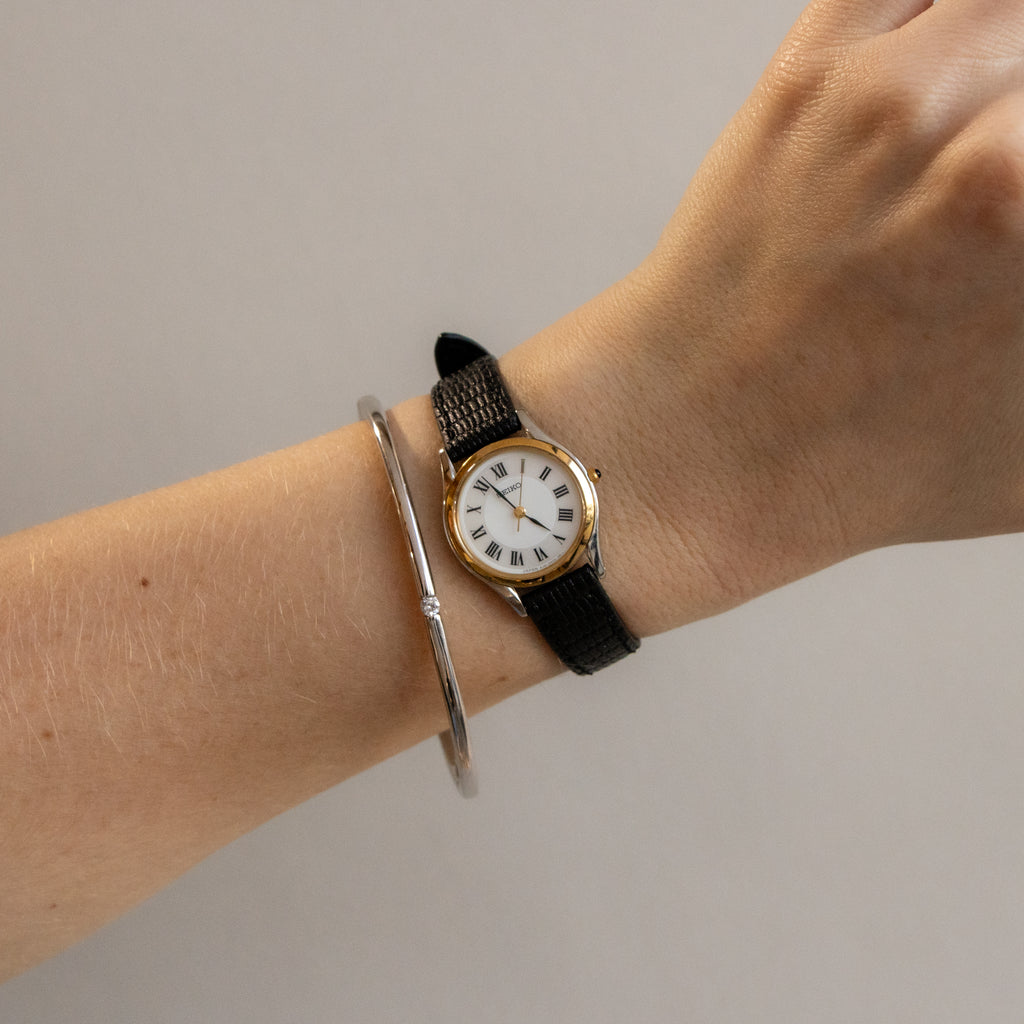 Vintage Seiko Pearl Straps Two Tone Women's Watch | Caitlyn Minimalist