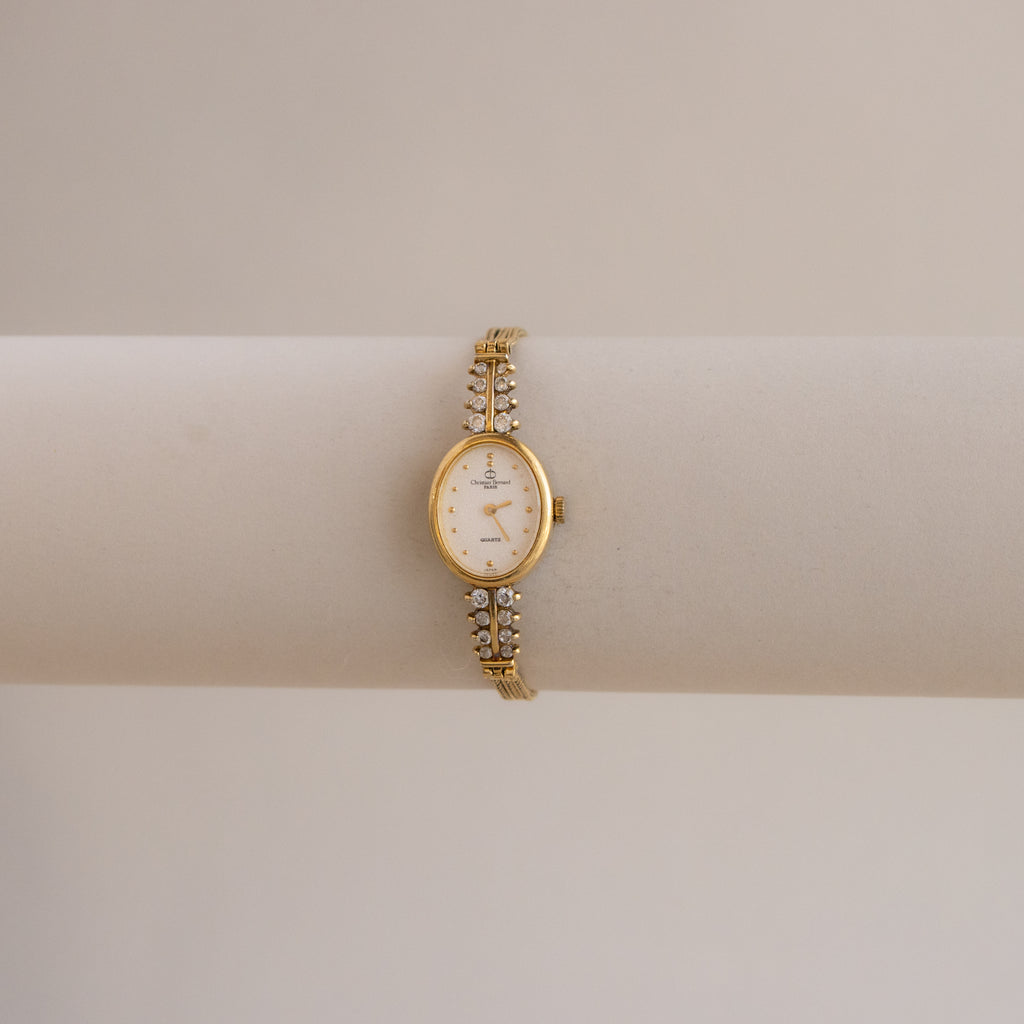 Rare Vintage Christian Bernard Diamond Oval Gold Women's Watch ...