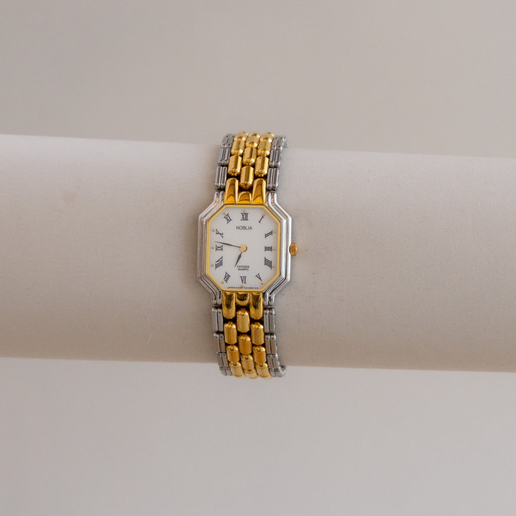 Vintage Citizen Noblia Square Two Tone Women's Watch | Caitlyn Minimalist