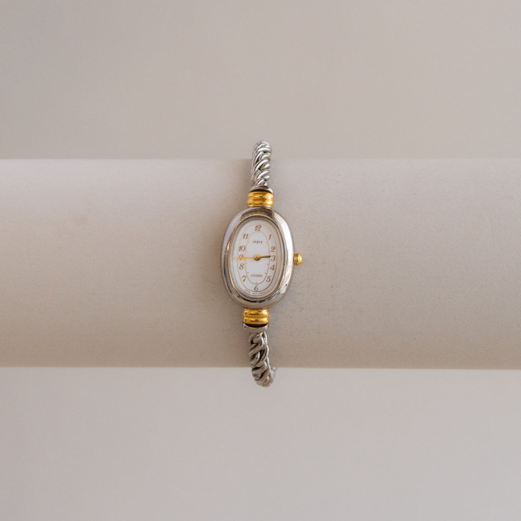 Vintage Citizen Oval Rope Two Tone Women's Watch | Caitlyn Minimalist