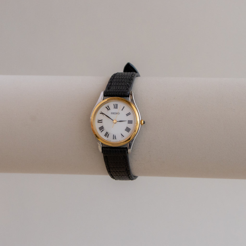 Vintage Seiko Pearl Straps Two Tone Women's Watch | Caitlyn Minimalist