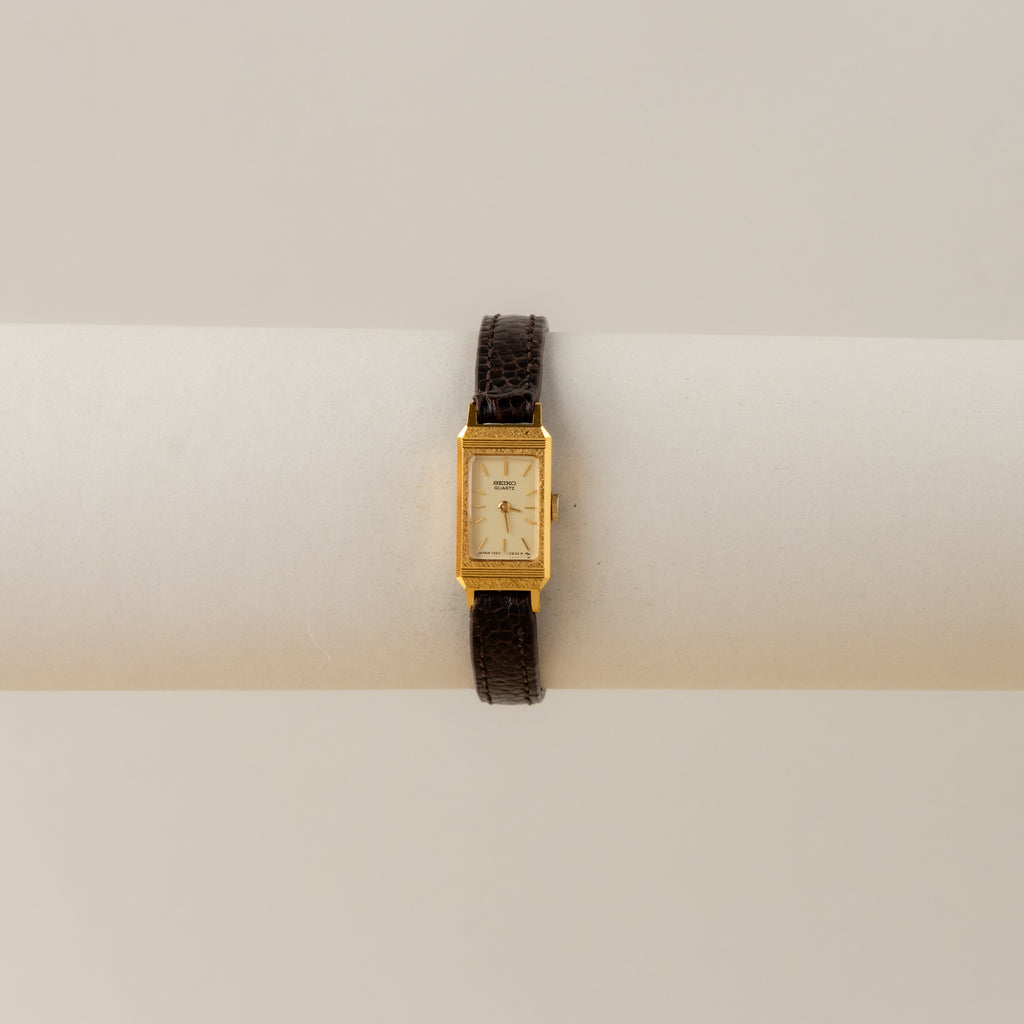 Rare Vintage Seiko Rectangle Gold Women's Watch | Caitlyn Minimalist