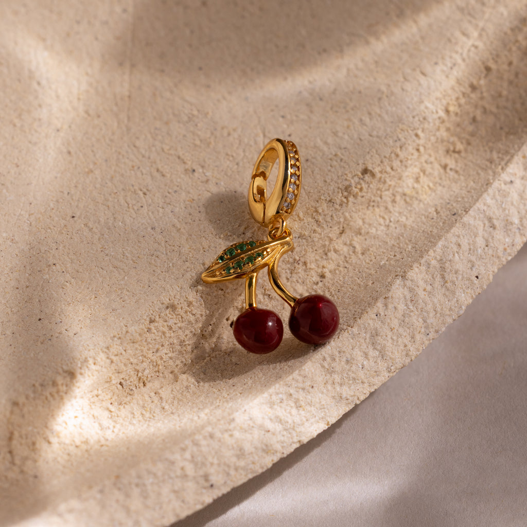 Ruby Cherry Birthstone Charm | Caitlyn Minimalist