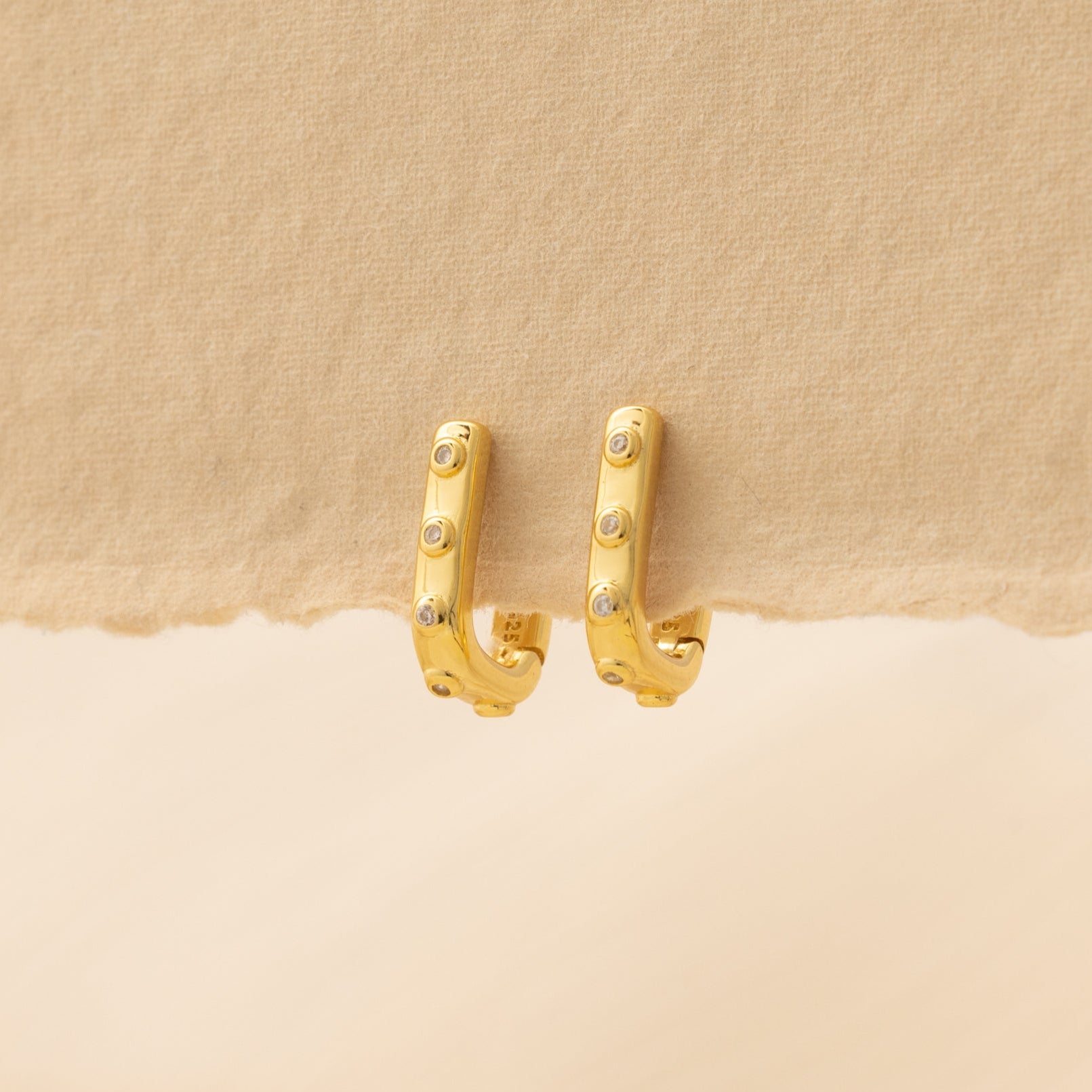 Diamond Sprinkle Link Hoops | Caitlyn Minimalist