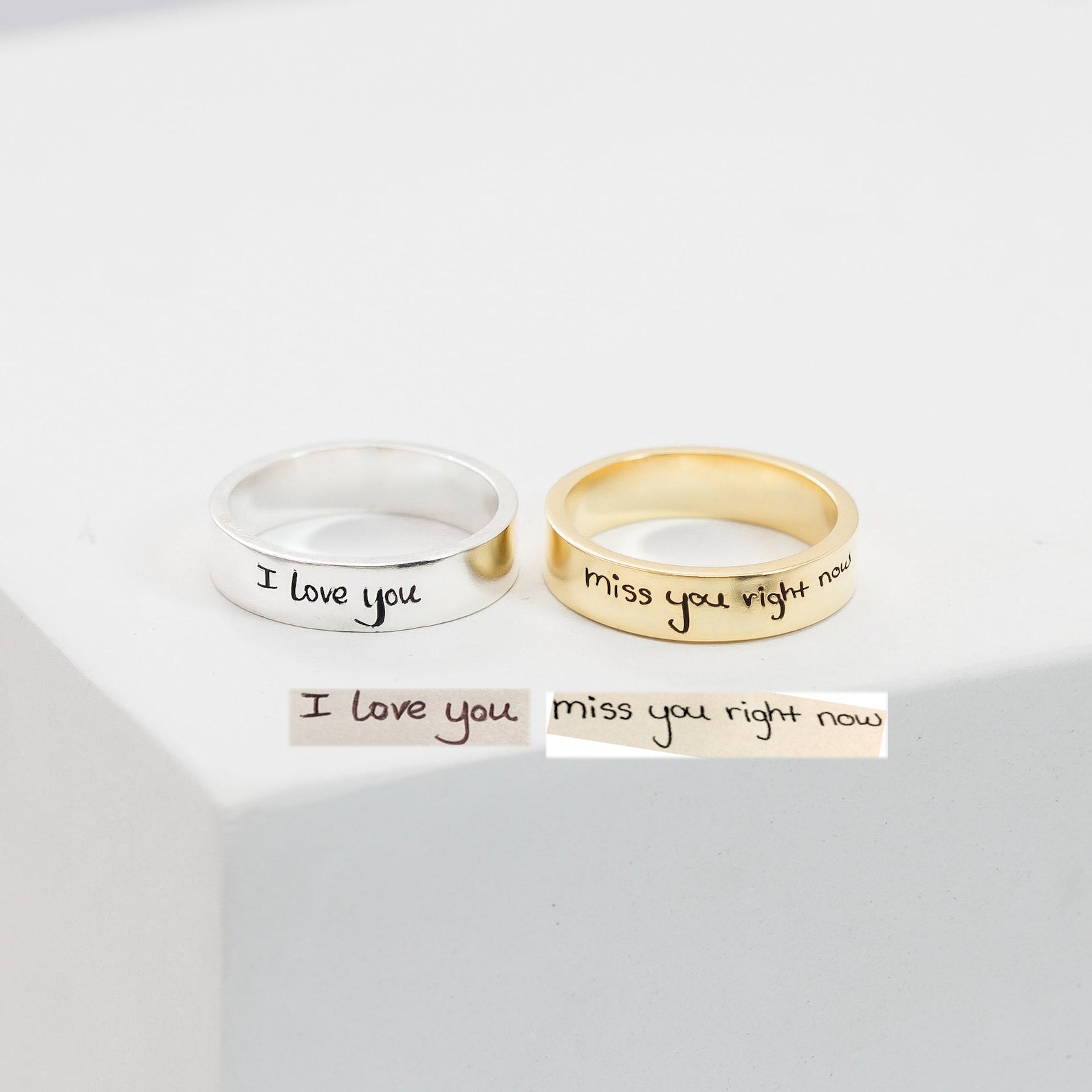 Custom Engraved Handwriting Ring | Caitlyn Minimalist