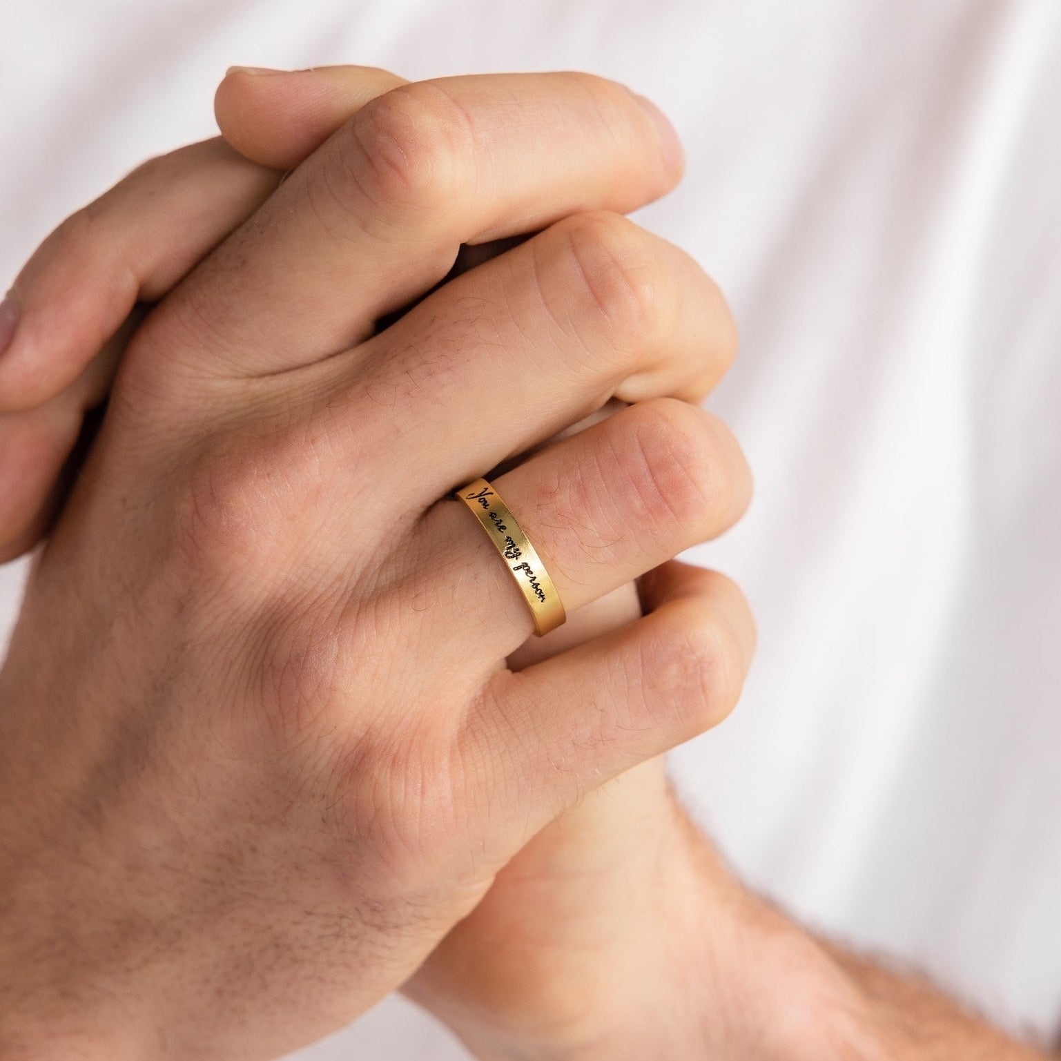 Custom Engraved Handwriting Ring | Caitlyn Minimalist