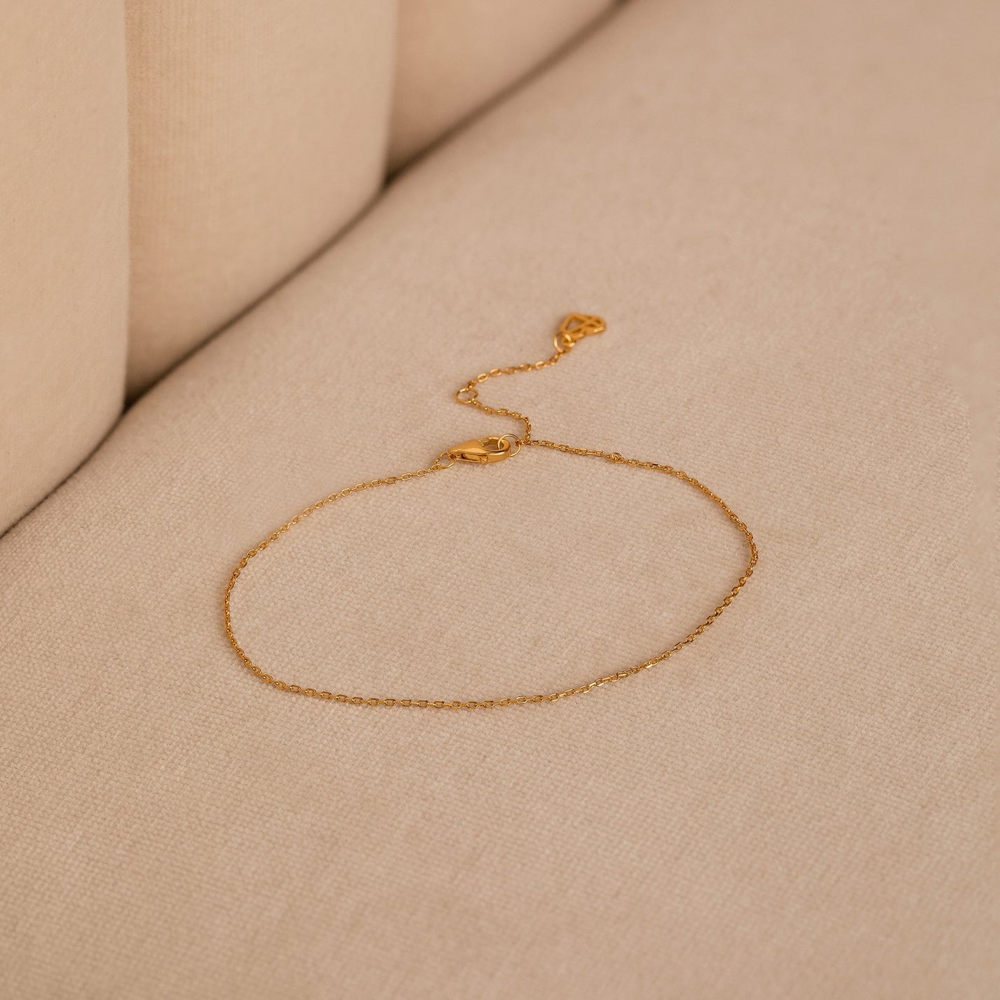 Dainty Thin Micro Rolo Chain Anklet | Caitlyn Minimalist