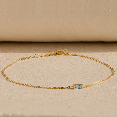 Baguette Birthstone Bracelet | Graduation Day Gifts | Caitlyn Minimalist