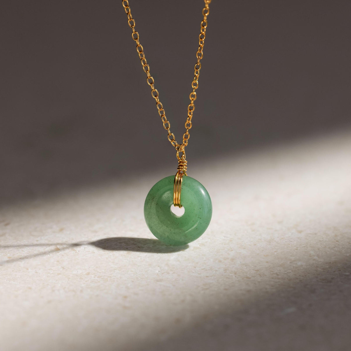 Round Serenity Jade Pendant Necklace | Caitlyn Minimalist