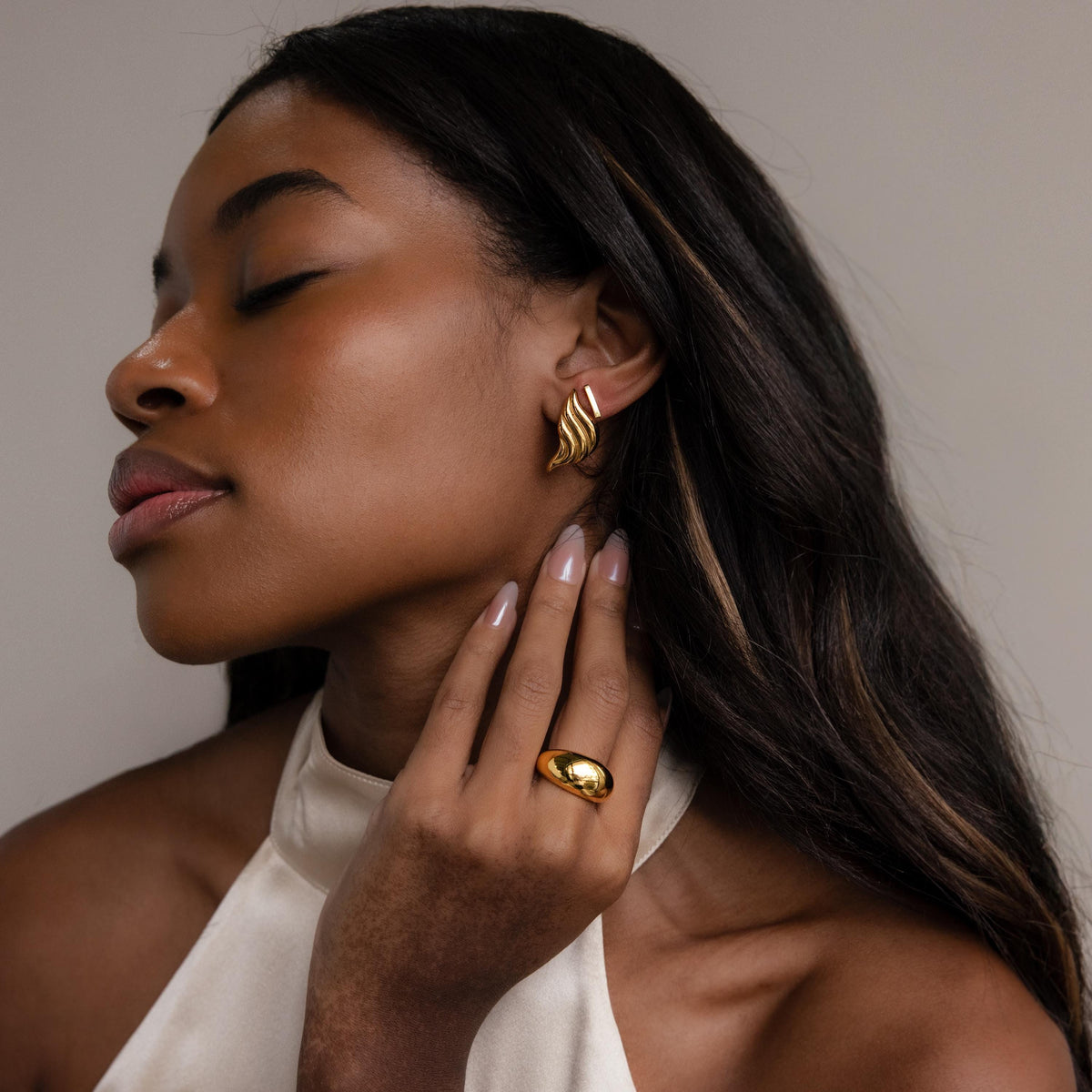 Statement Bold Abstract Wing Stud Earrings | Caitlyn Minimalist