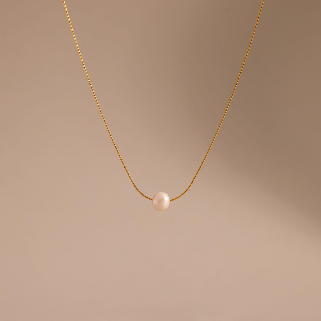 Tiny Pearl Dot Pendant Necklace | Caitlyn Minimalist