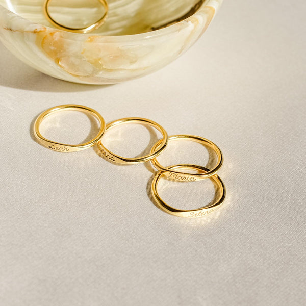 Dainty Custom Ann Skinny Name Ring | Caitlyn Minimalist