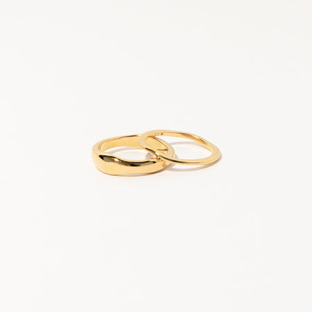 Set of 2: Double Form Curve Rings | Caitlyn Minimalist