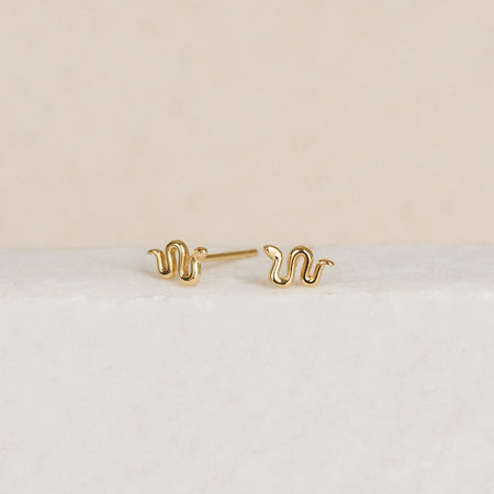 Dainty Python Snake Stud Earrings | Caitlyn Minimalist